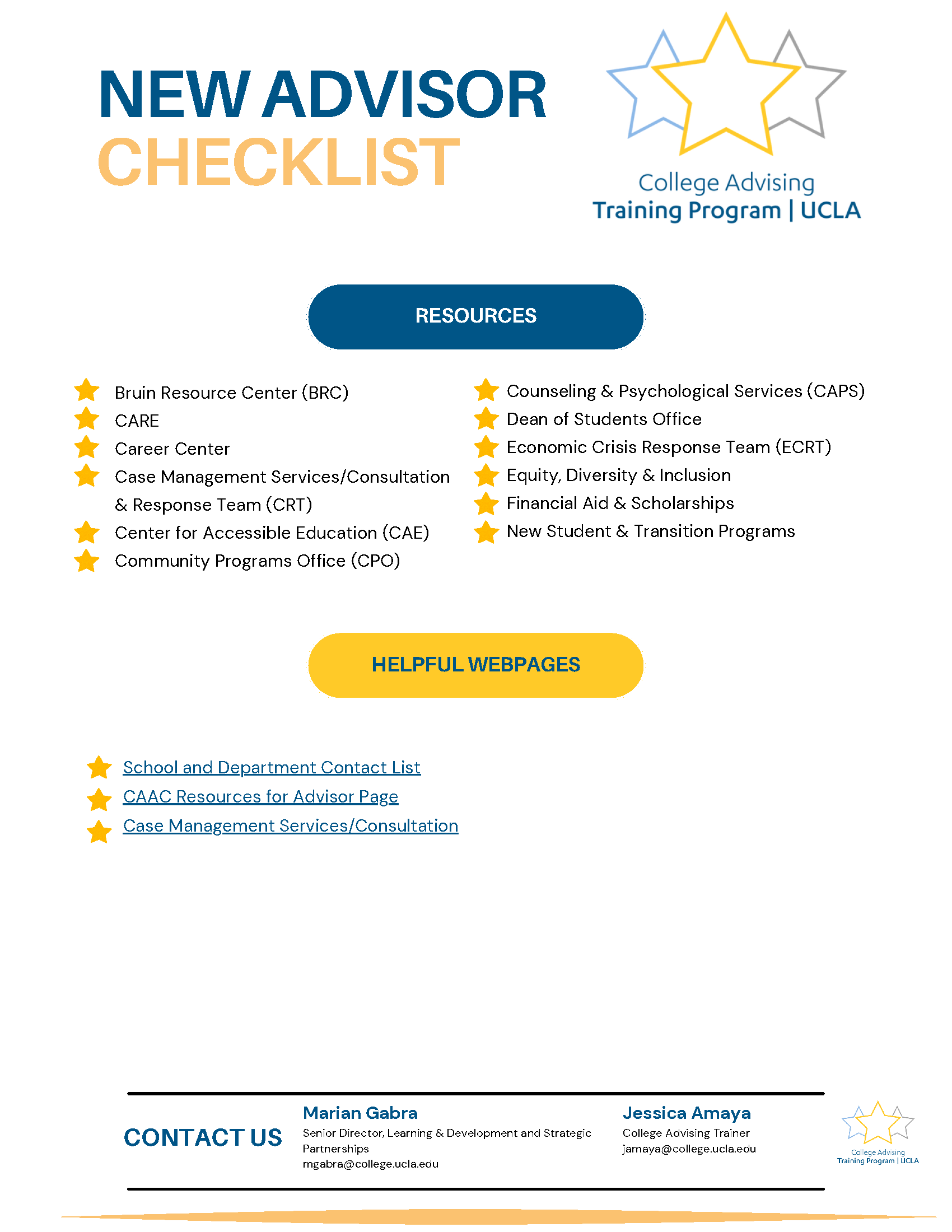 Resources for Academic Advisors – UCLA | Center for Academic Advising ...